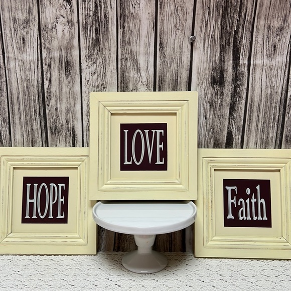 Wall Decor | Set Of 3 Inspirational Signs Faith Hope Love | Poshmark